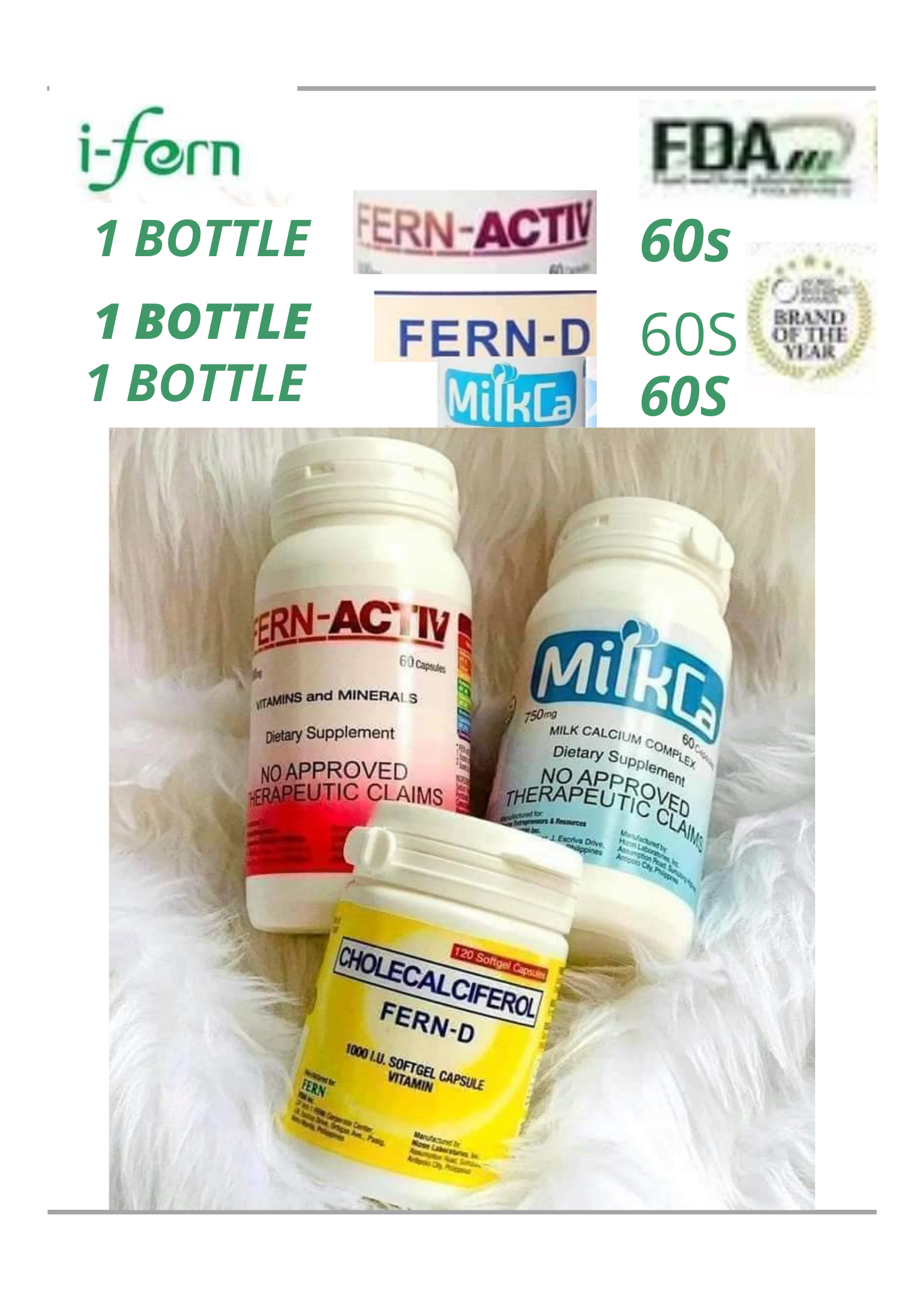 IFERN POWER TRIO FERN D (120S) FERN ACTIV (60) and MILKCA (60) | Lazada PH