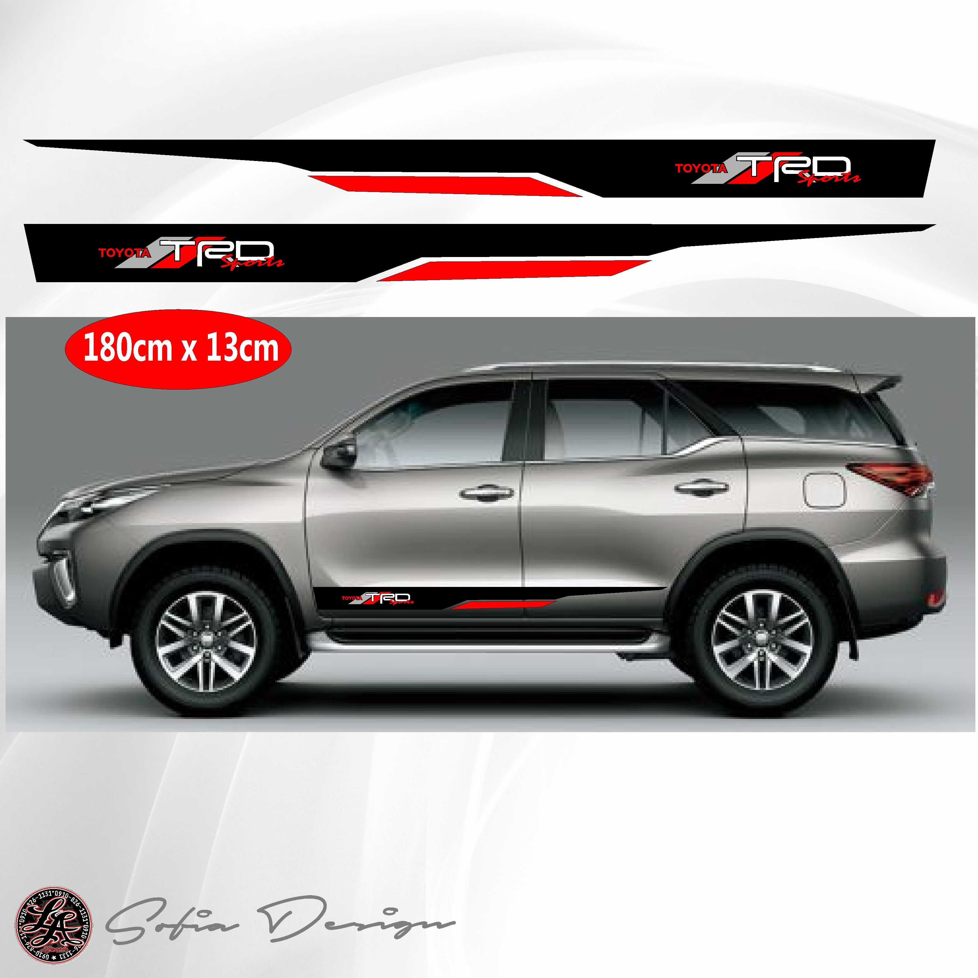Toyota Fortuner Body Decals TRD Sports Sticker / Outdoor Vinyl Sticker ...