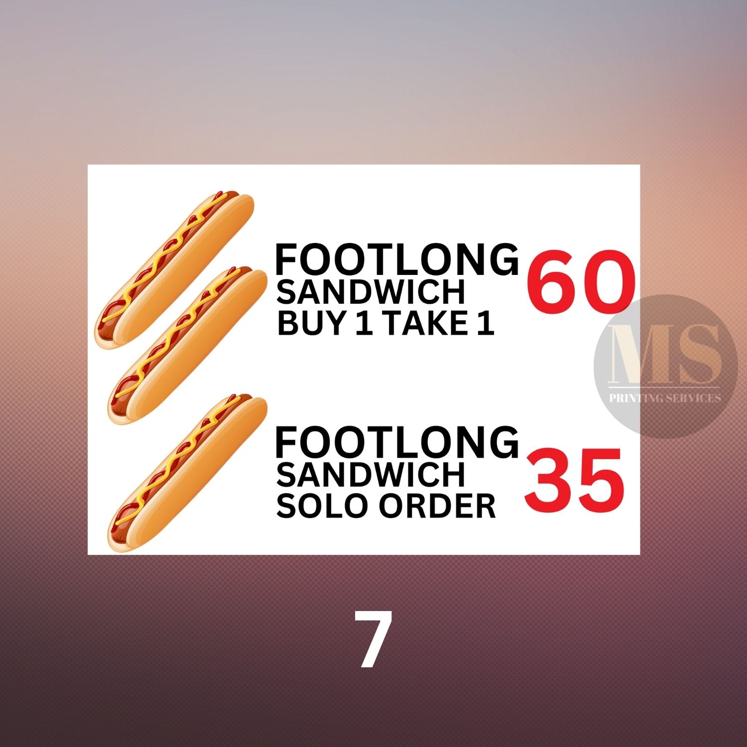 Burger Hotdog Ham and Cheese Siomai Footlong Signage (Laminated A4 Size ...