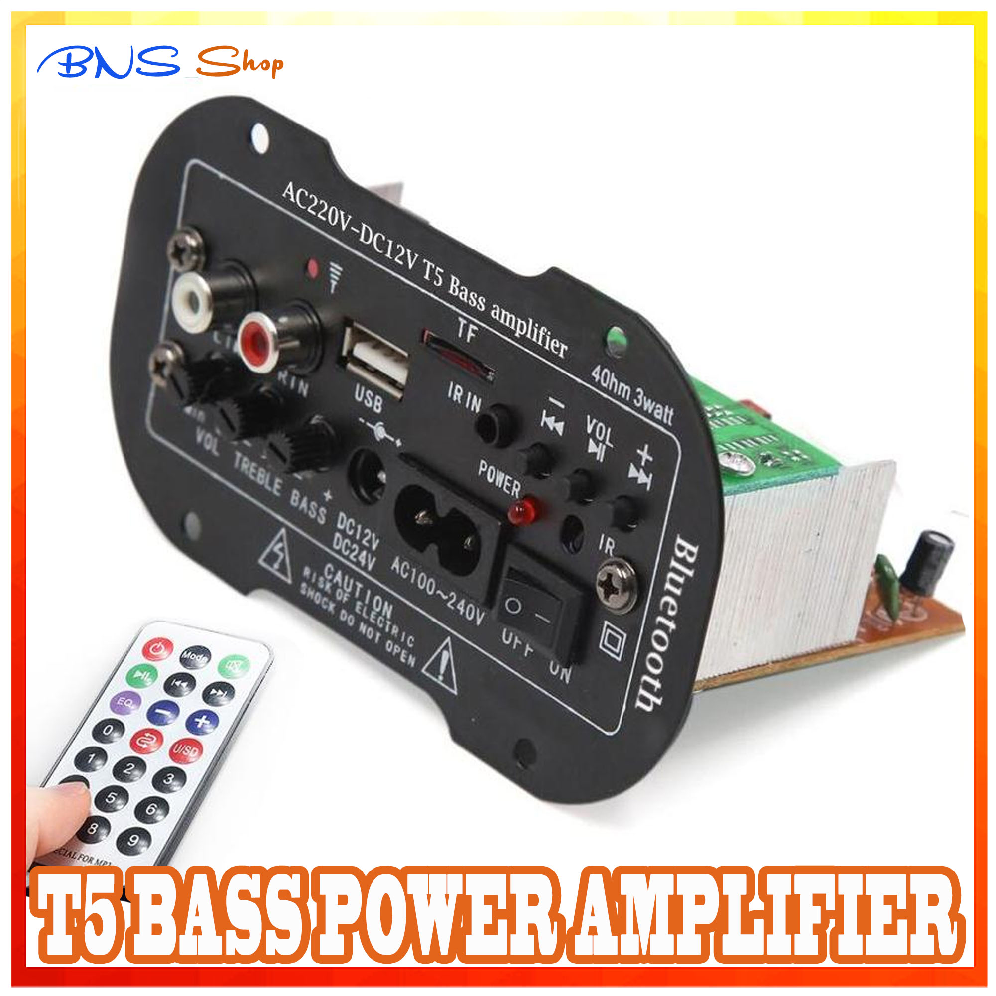 Amplifier With Bluetooth Board Car Subwoofer HiFi Bass Power Amplifier ...