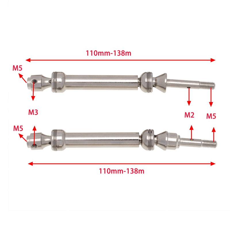 4Pcs Front and Rear Drive Shaft Spline CVD for 1/10 Traxxas Slash Rustler Stampede VXL 4X4 4WD ...