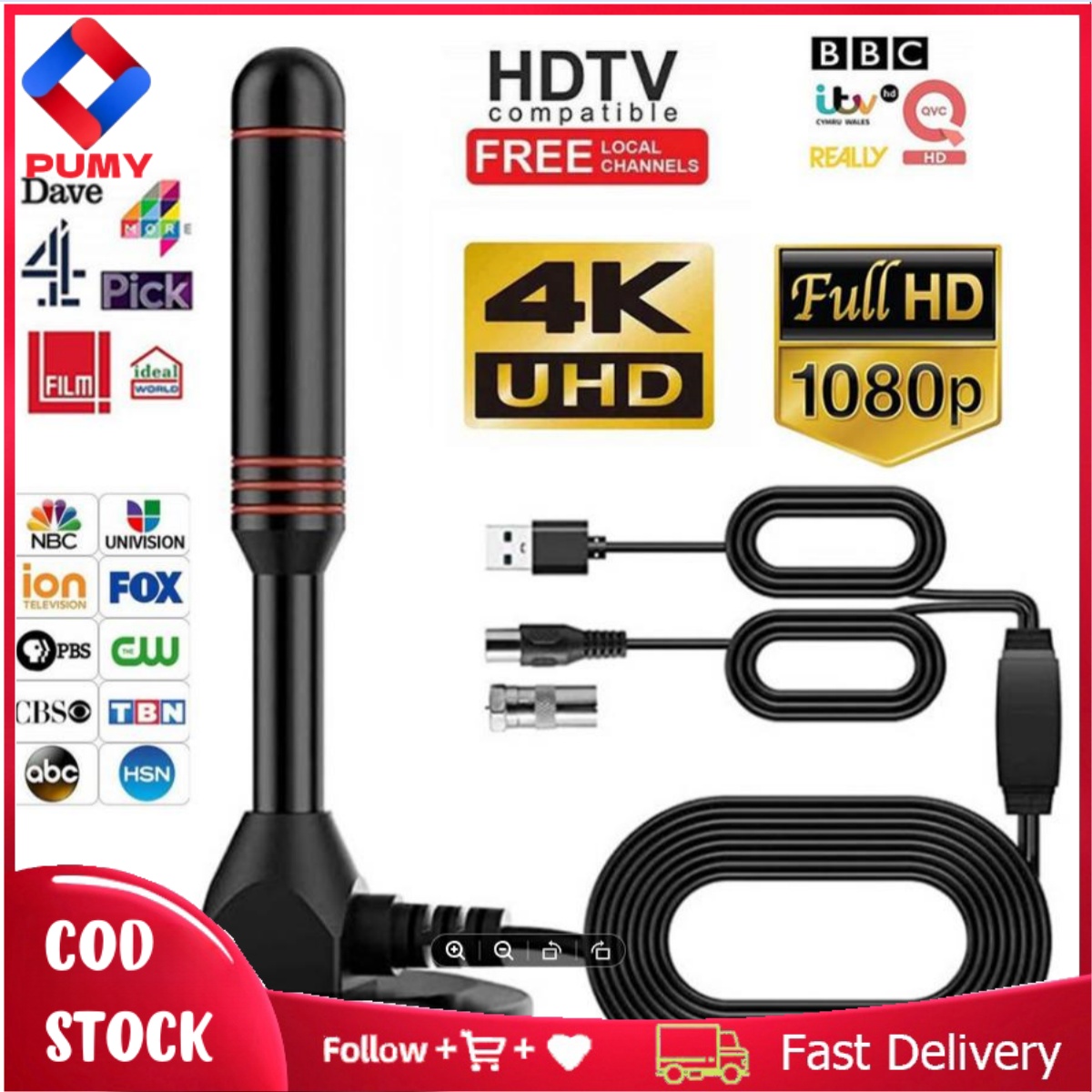 Super signal Hd Digital Indoor Amplified Tv Signal Receiver Antenna 200 ...