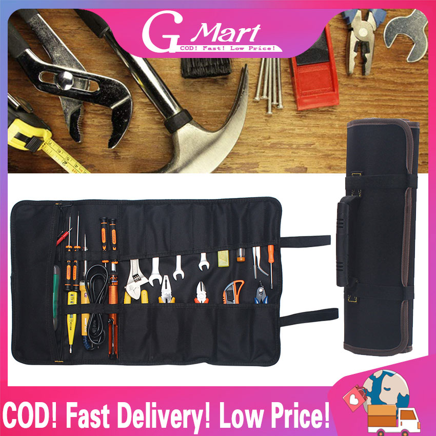 Roll Tool Bag Large Wrench Roll Up Portable Pouch Bag 22 Pockets Kit ...