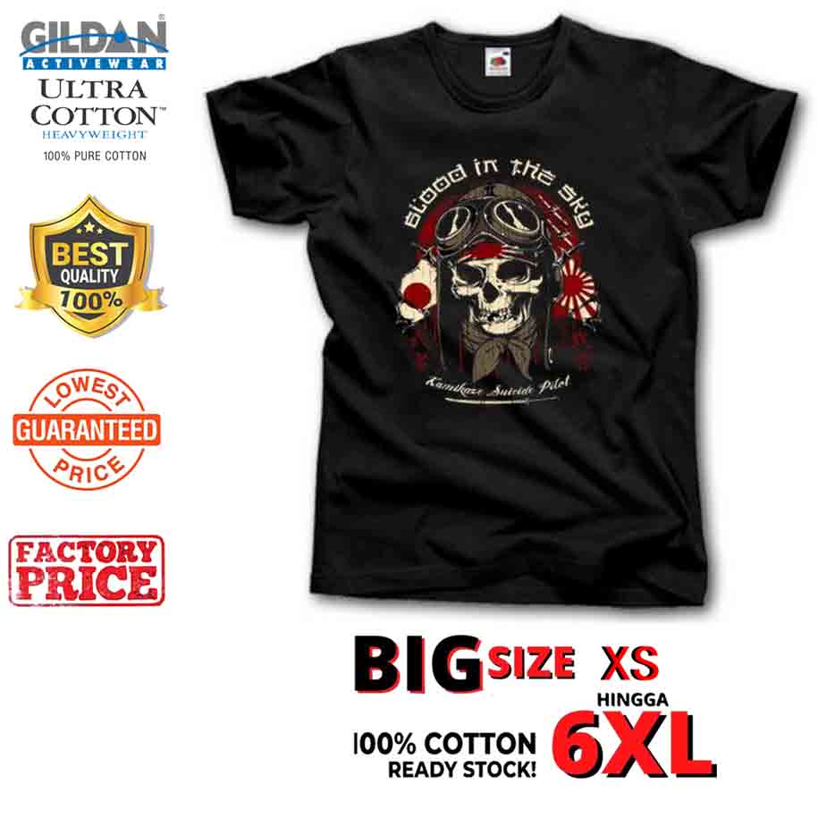 XS-4XL 5XL 6XL Oversize man tees Kamikaze Japan Pilot Ww2 War Zero Air Force Airborne Raf ...