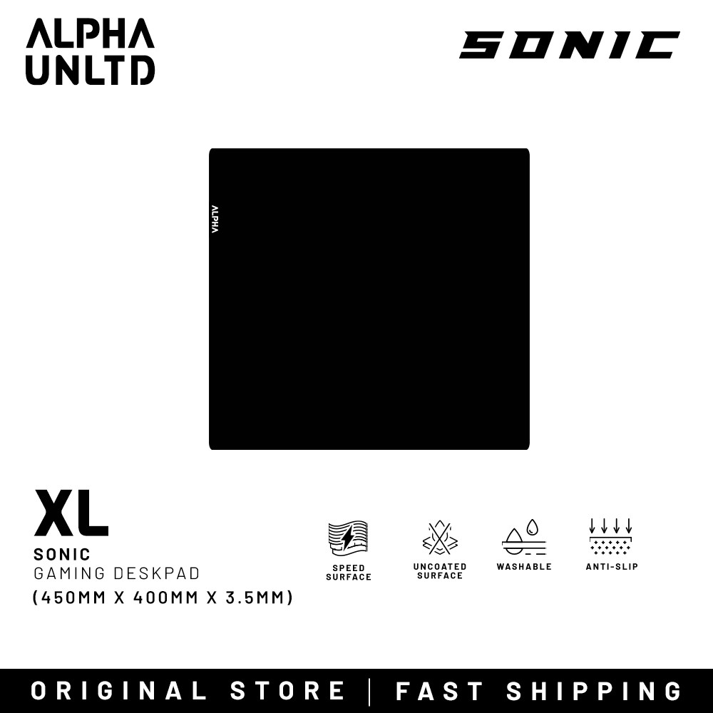 Alpha Unltd Gaming Mousepad XL | SONIC | (450x400x3.5mm) | (Speed ...