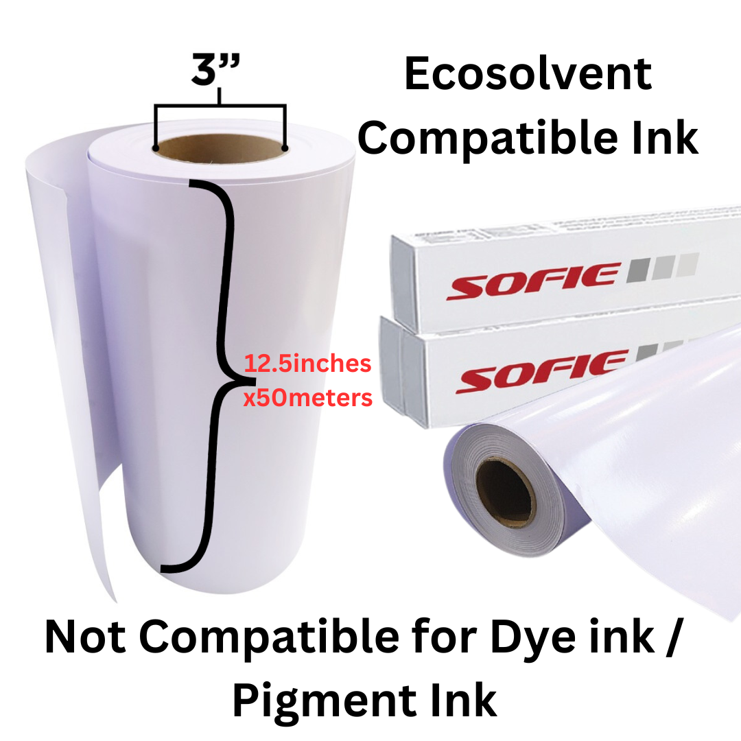 Sofie Vinyl Sticker (ecosolvent) 12.5x50meters GLOSS MATTE CLEAR ...