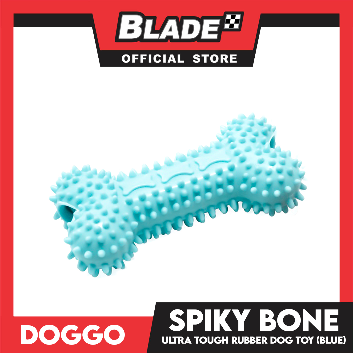 Doggo Spiky Bone (Blue) Ultra Tough Rubber Dog Toy | Lazada PH