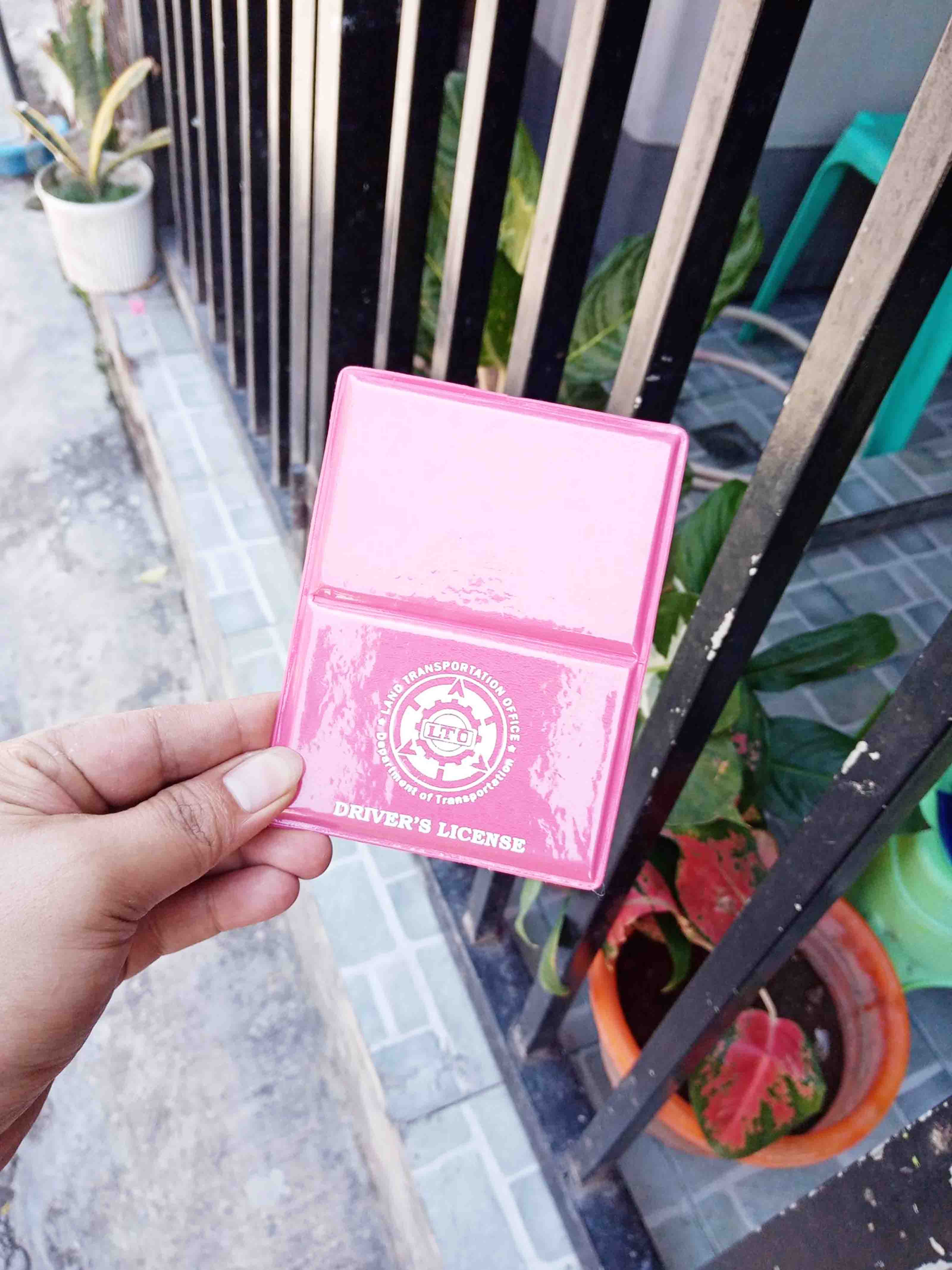 driver license holder/pvc/safety protector/drivers jacket (pink ...