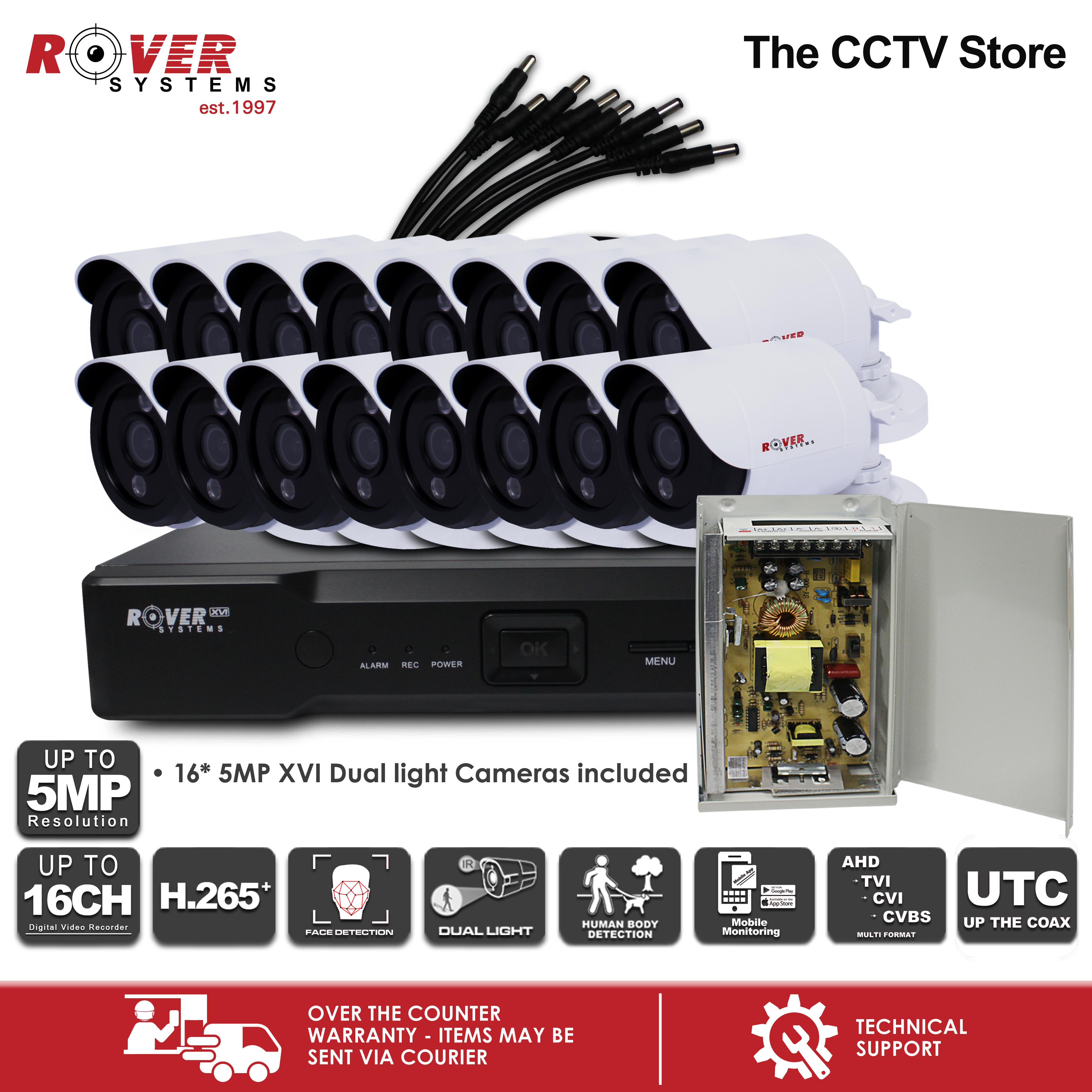 Rover 16Ch 6in1 1 SATA DVR + 16 units 5MP XVI Dual Light Cameras (16 ...