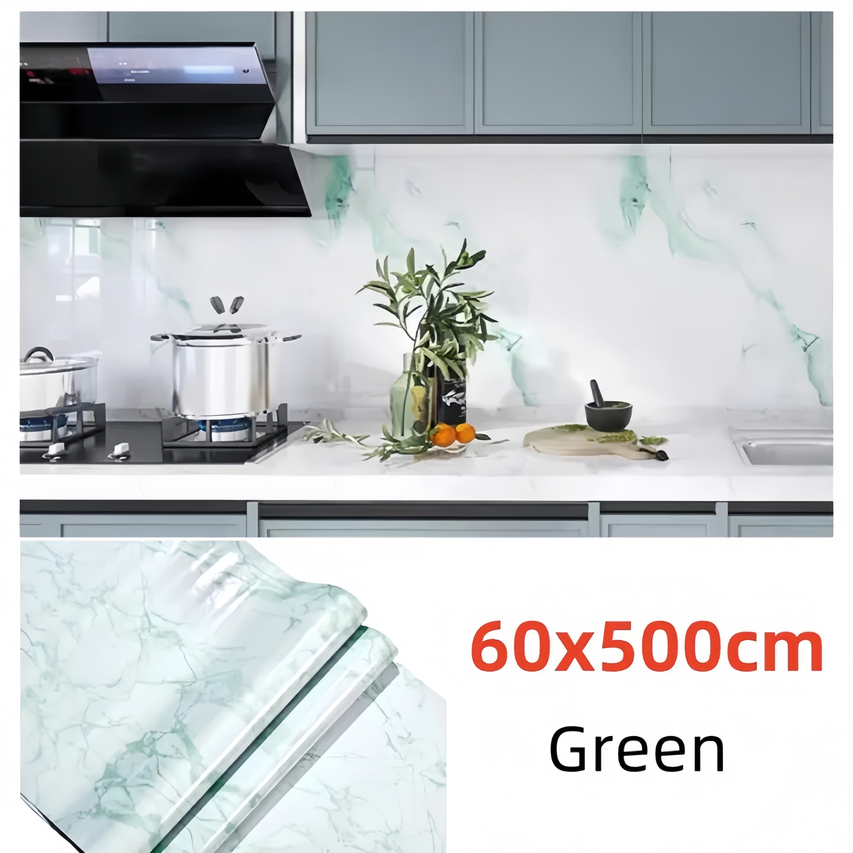 10 meters Marble Glossy Granite Design Kitchen Decorate Self Adhesive PVC heatproof Tinfoil ...