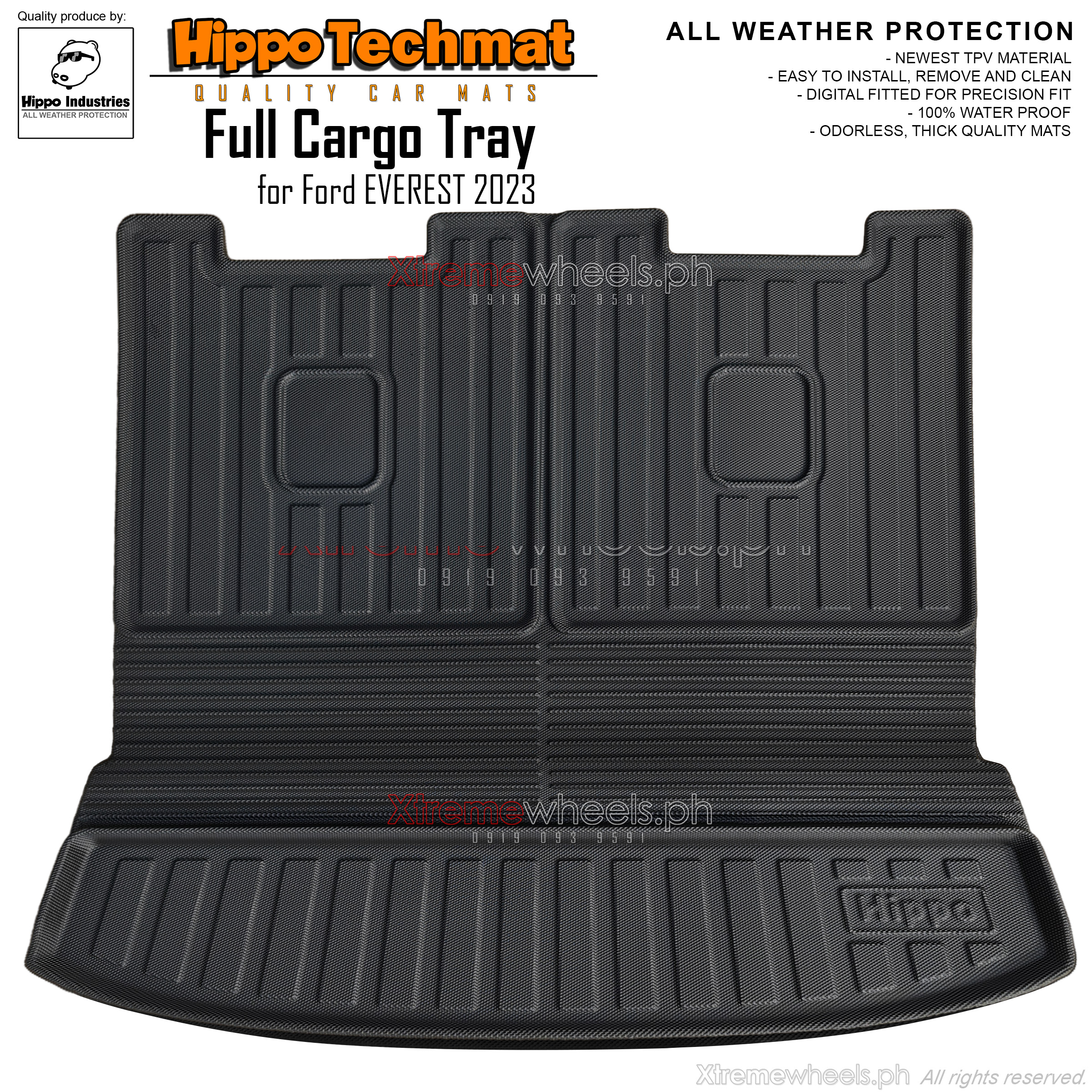 All New Ford Everest 2016 to 2025 Bendable Full Cargo / Trunk tray only Hippo Techmat Deep Dish ...