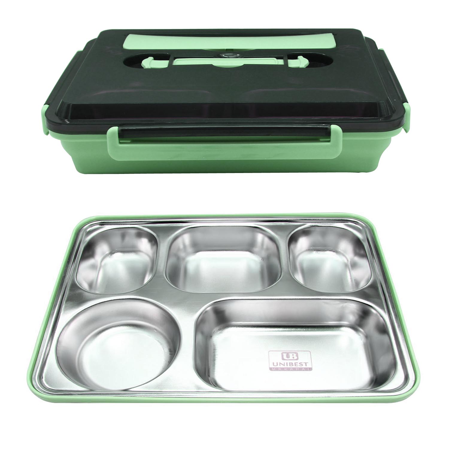 UNIBEST #18207 Stainless Steel Bento Box Plastic Set Dining Plate ...