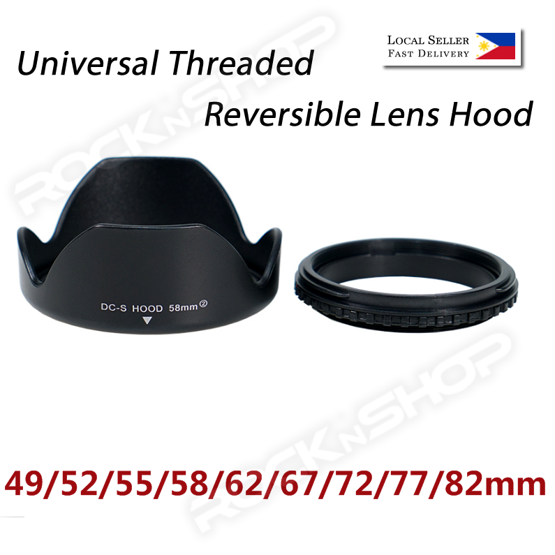 DC-S Universal Threaded Reversible Flower Shape Screw Mount Camera Lens Hood | Lazada PH