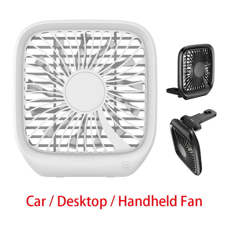 Baseus Foldable Car Fan Cooler USB Car Headrest Back Seat Silent ...