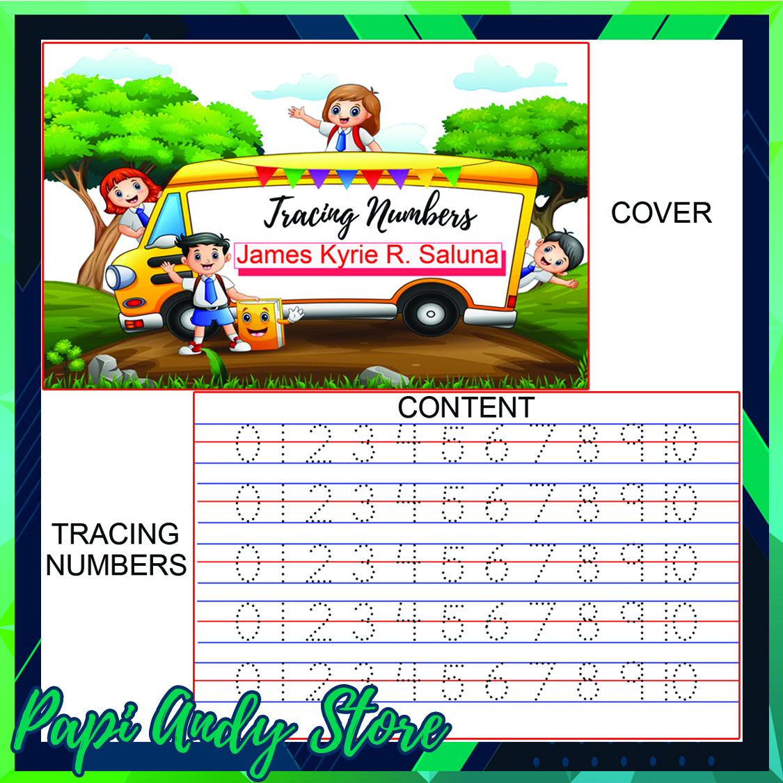 TRACING Pad Personalized Normal Name and Cursive,Normal and Cursive ...