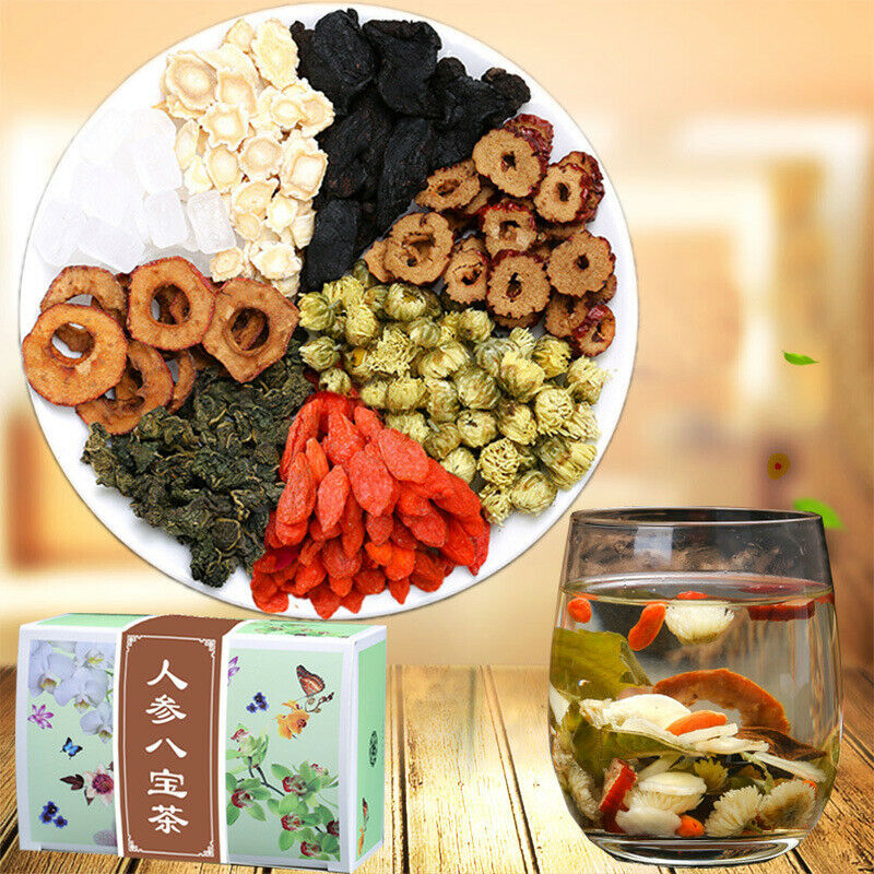 120g Ginseng Eight Treasure Tea Shanzha Taiju Hongzao Huangjing Gouqi ...