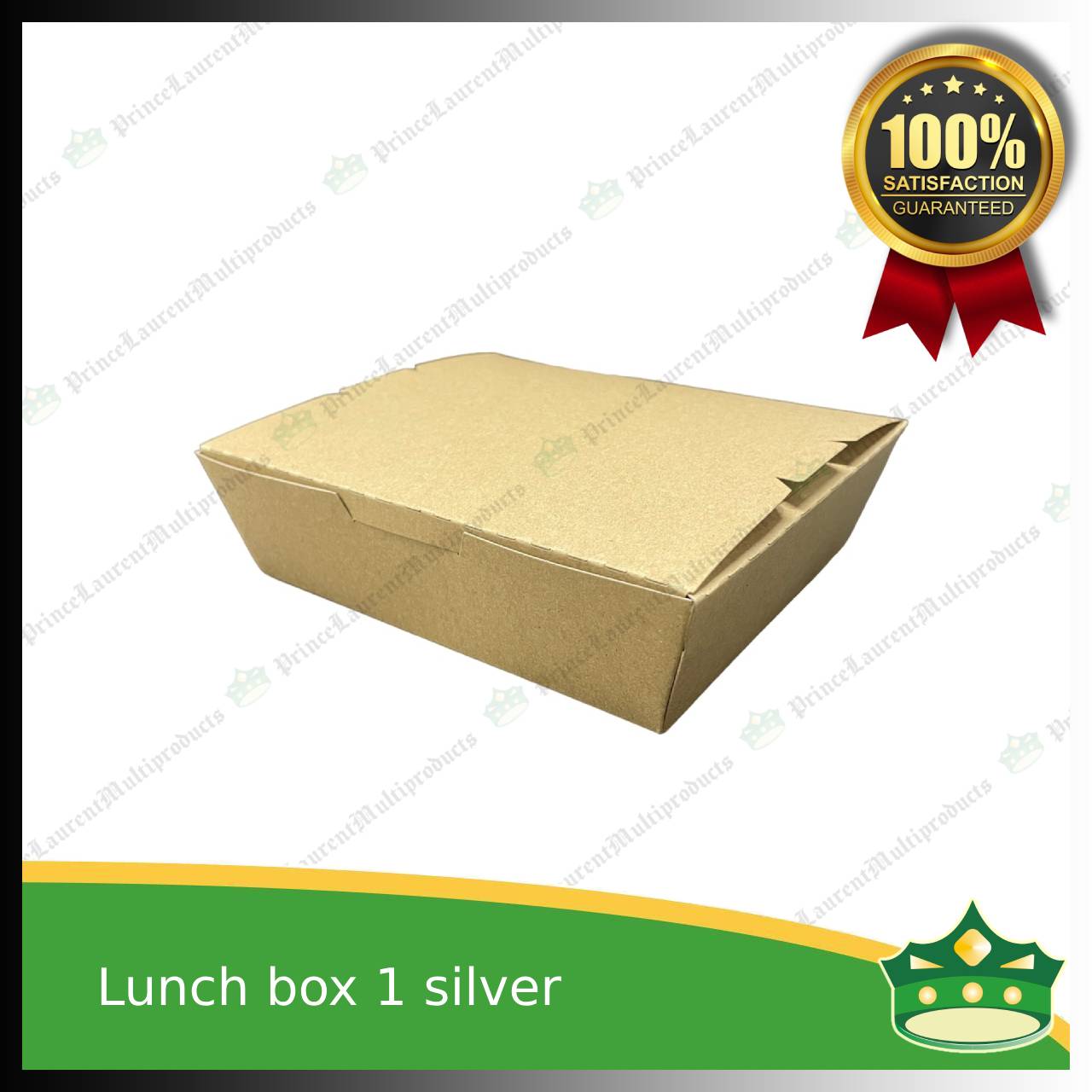 [50 pcs] paper lunch box 1 silver coated leak proof for take-out ...