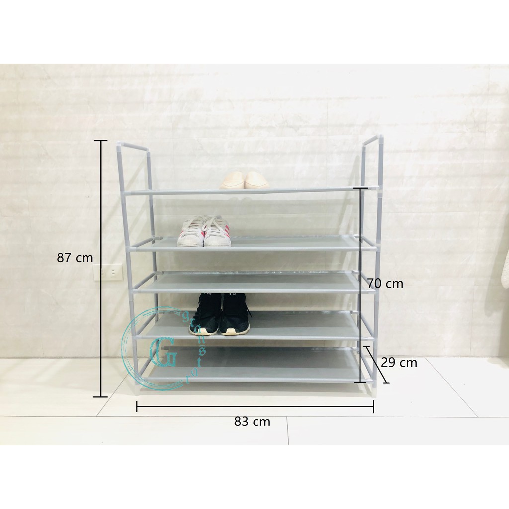(Homstar) 5 Layer shoe rack Aesthetical shoe rack Transferable shoe ...