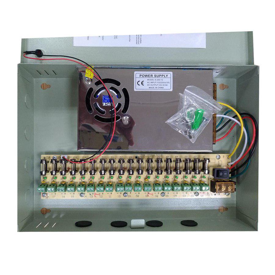 CCTV 18 Channel Fused Centralized Distributed Power Supply With Box ...