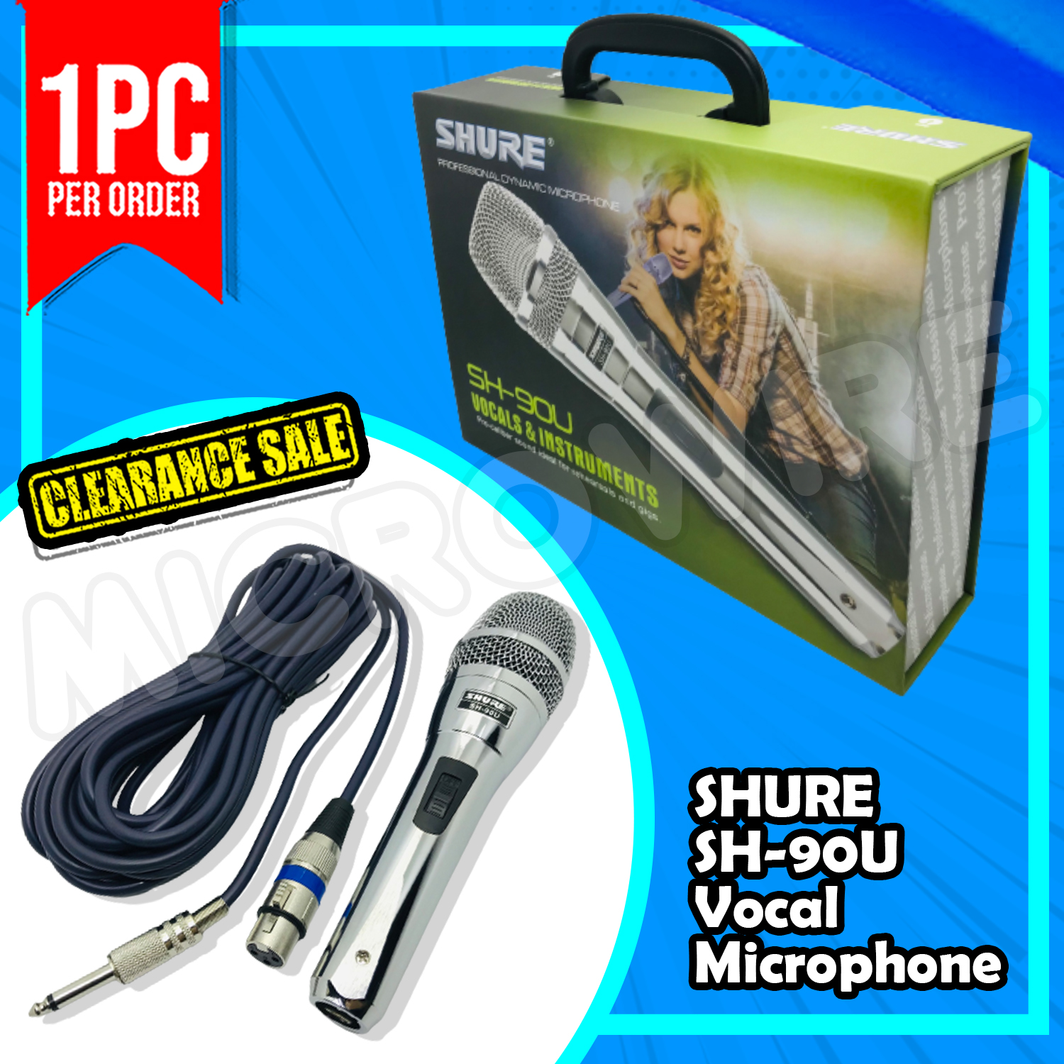 SHURE Dynamic Wired Microphone Heavy Duty SH-90U (CLEARANCE) | Lazada PH