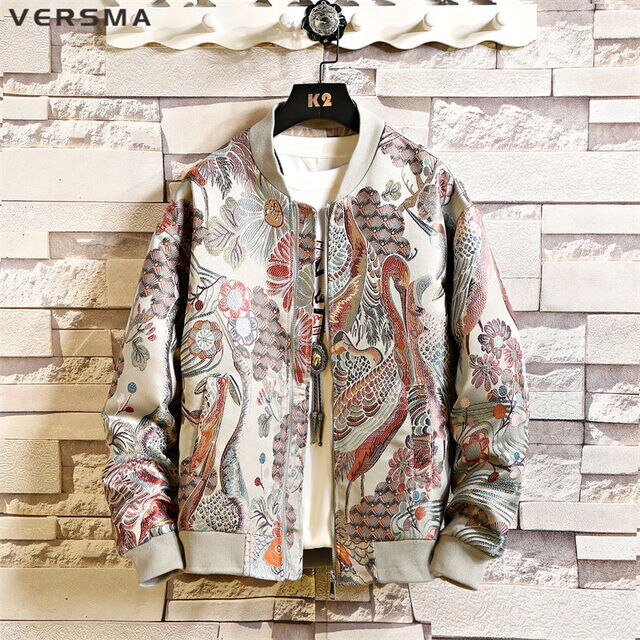 SHUNAICHI Japanese Vintage Crane Tiger Embroidery Oversize Motorcycle ...