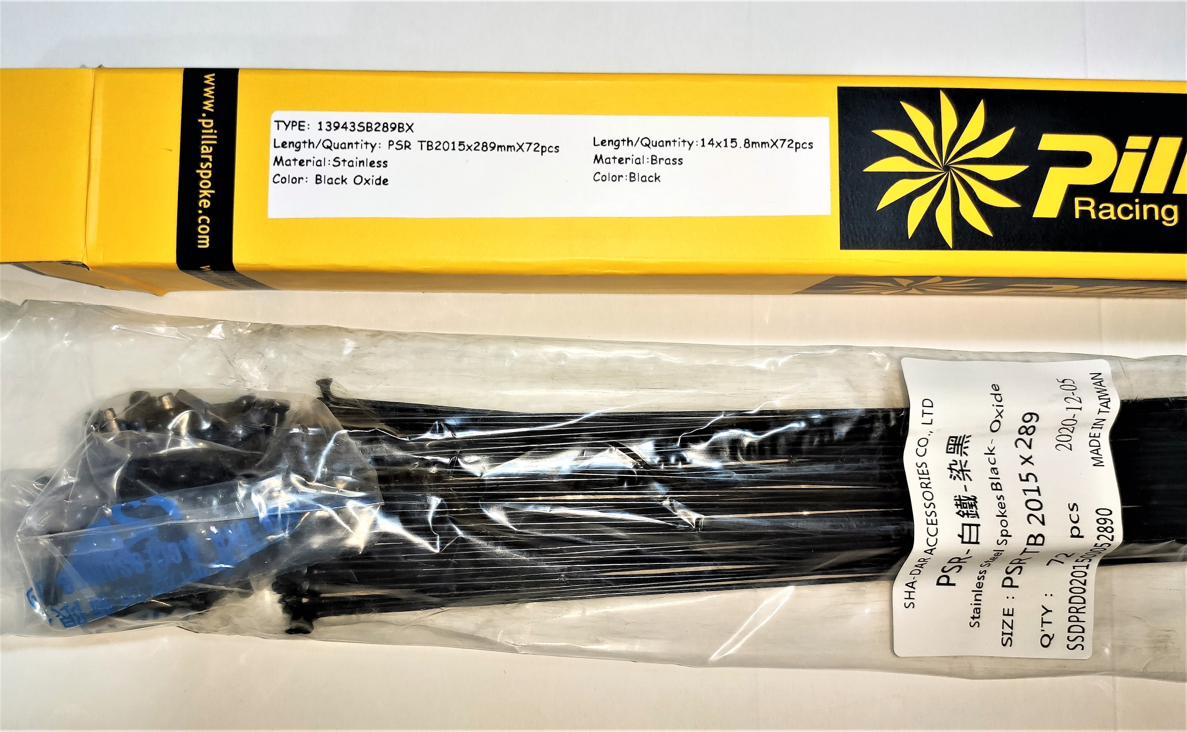 PILLAR Stainless Steel Racing Spokes - w/ Nipples - Black Oxide - Made ...