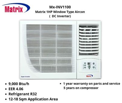 Mx-INV1100-M Matrix 1HP Window Type Aircon ( DC Inverter) | Lazada PH