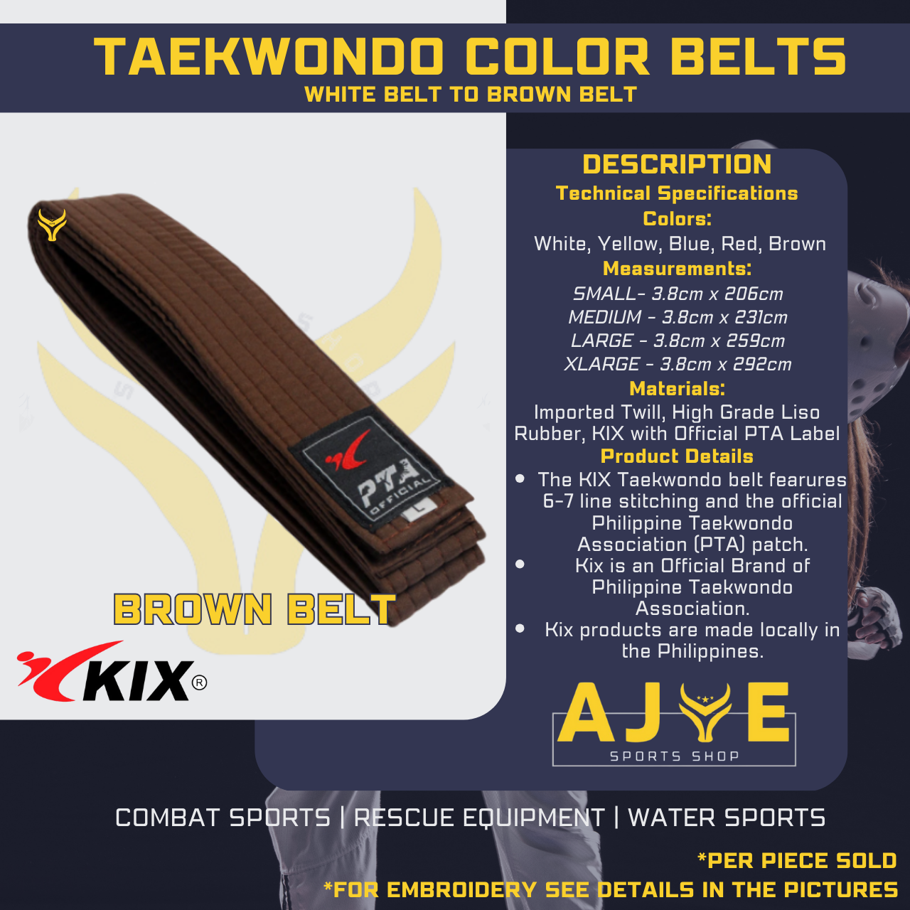 KIX TAEKWONDO BELTS | White to Brown | Lazada PH