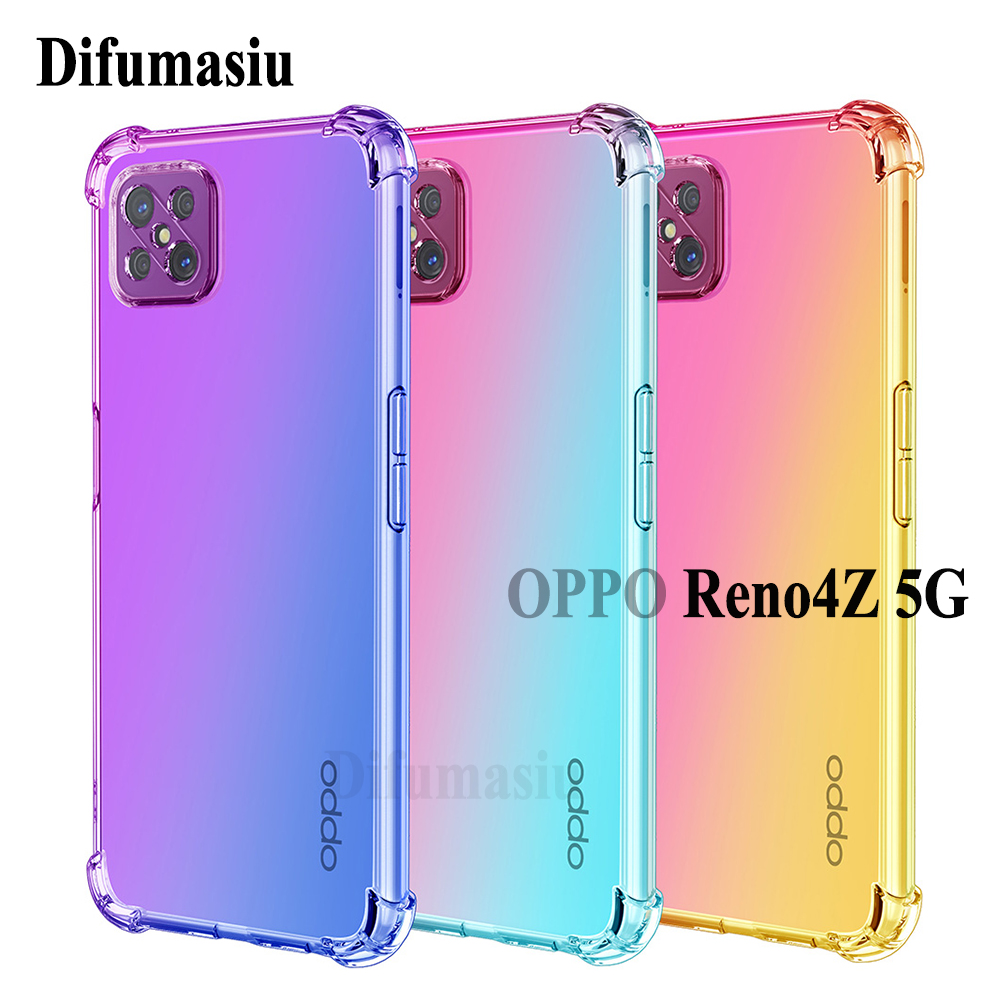 For OPPO Reno 4Z 5G Case Covers Shockproof Soft Case Gradient Color ...