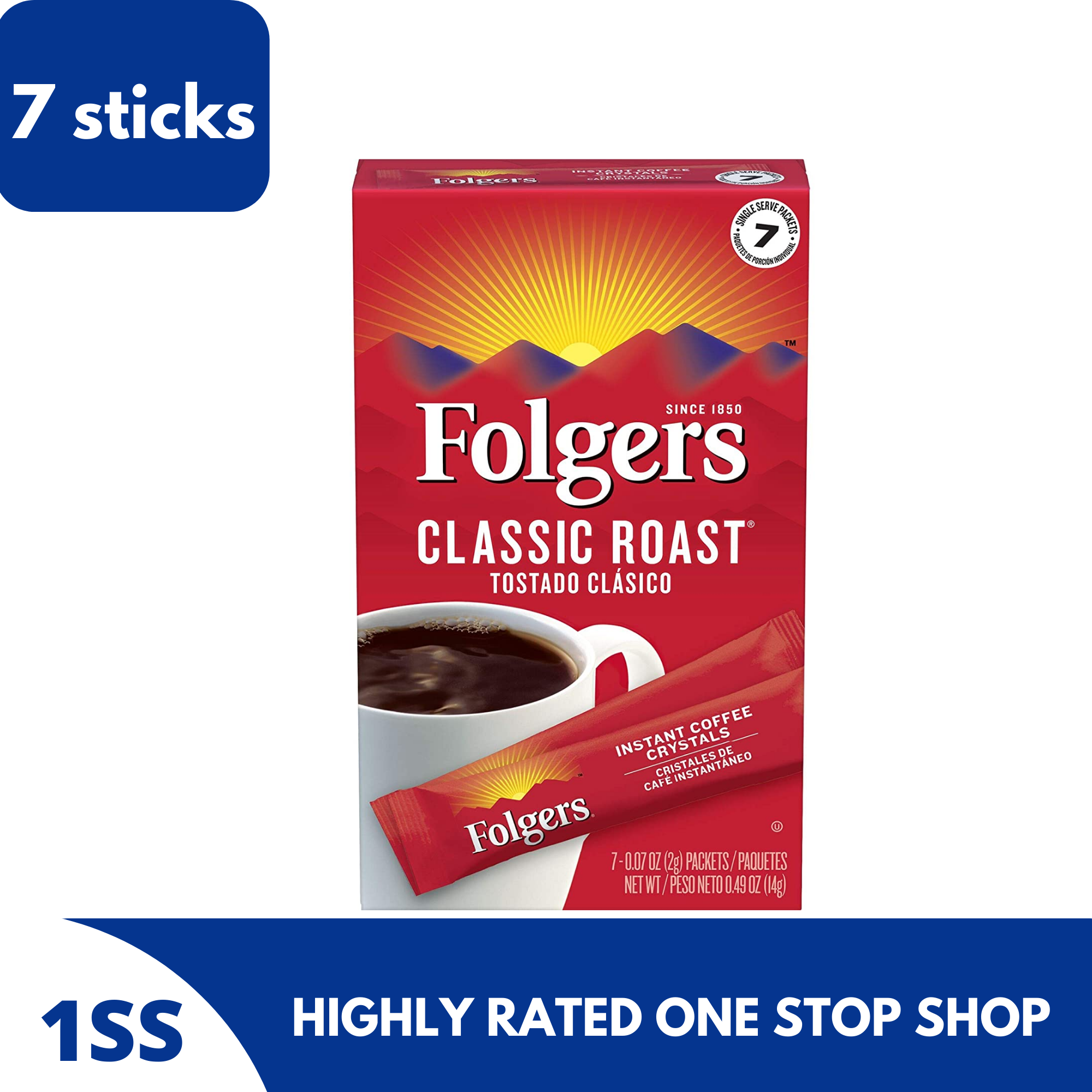 Folgers Classic Roast Instant Coffee Sticks, 7sticks | Lazada PH