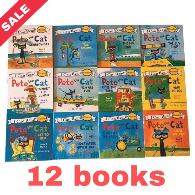 Pete the Cat set 12 Mini-Books Featuring Short and Long Vowel Sounds ...