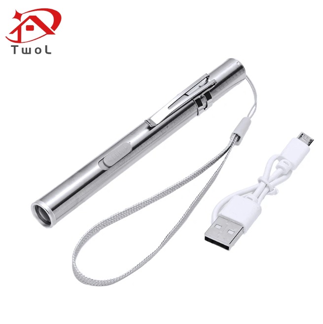 TwoL USB Rechargeable LED Flashlight Super Bright Pen Flashlight Mini ...