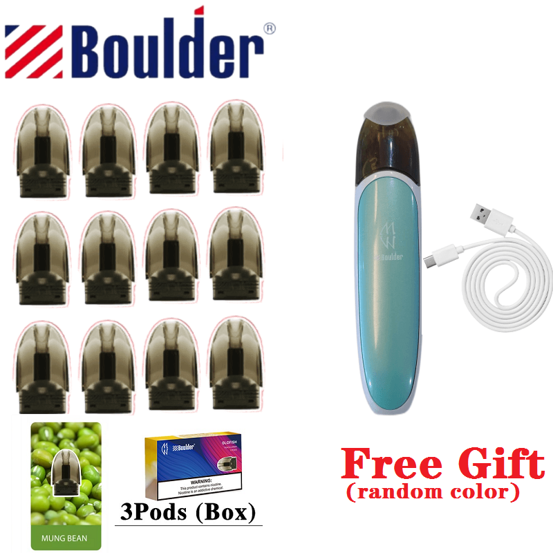 (Free Device) Boulder vapesmoke full set original include 12 pods and ...
