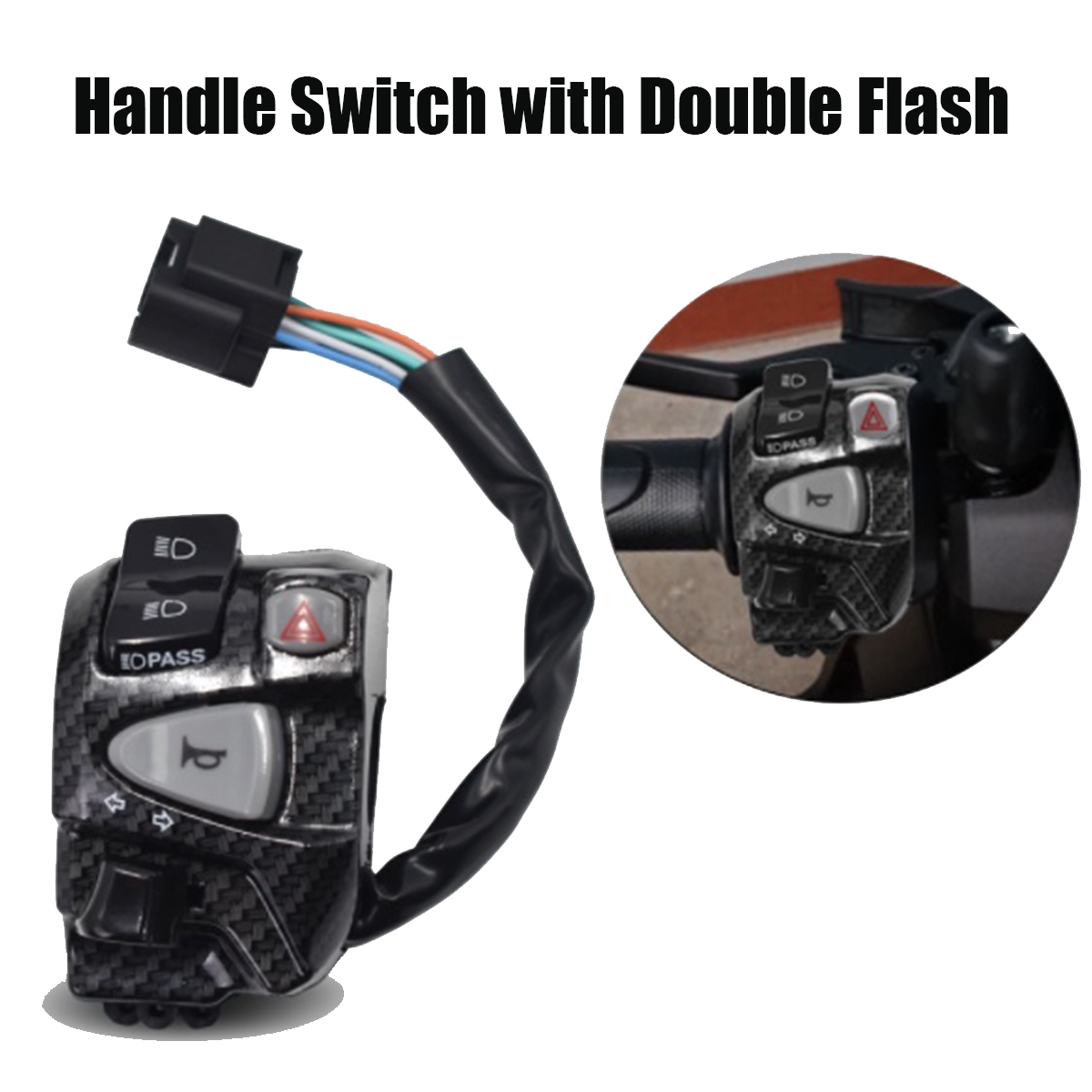 Motorcycle carbon fiber switch with dual flash function | Lazada PH