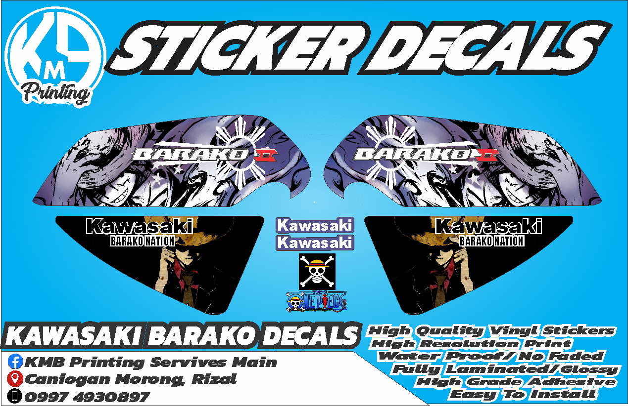 Kawasaki Barako Sticker Decals One Piece Design | Lazada PH