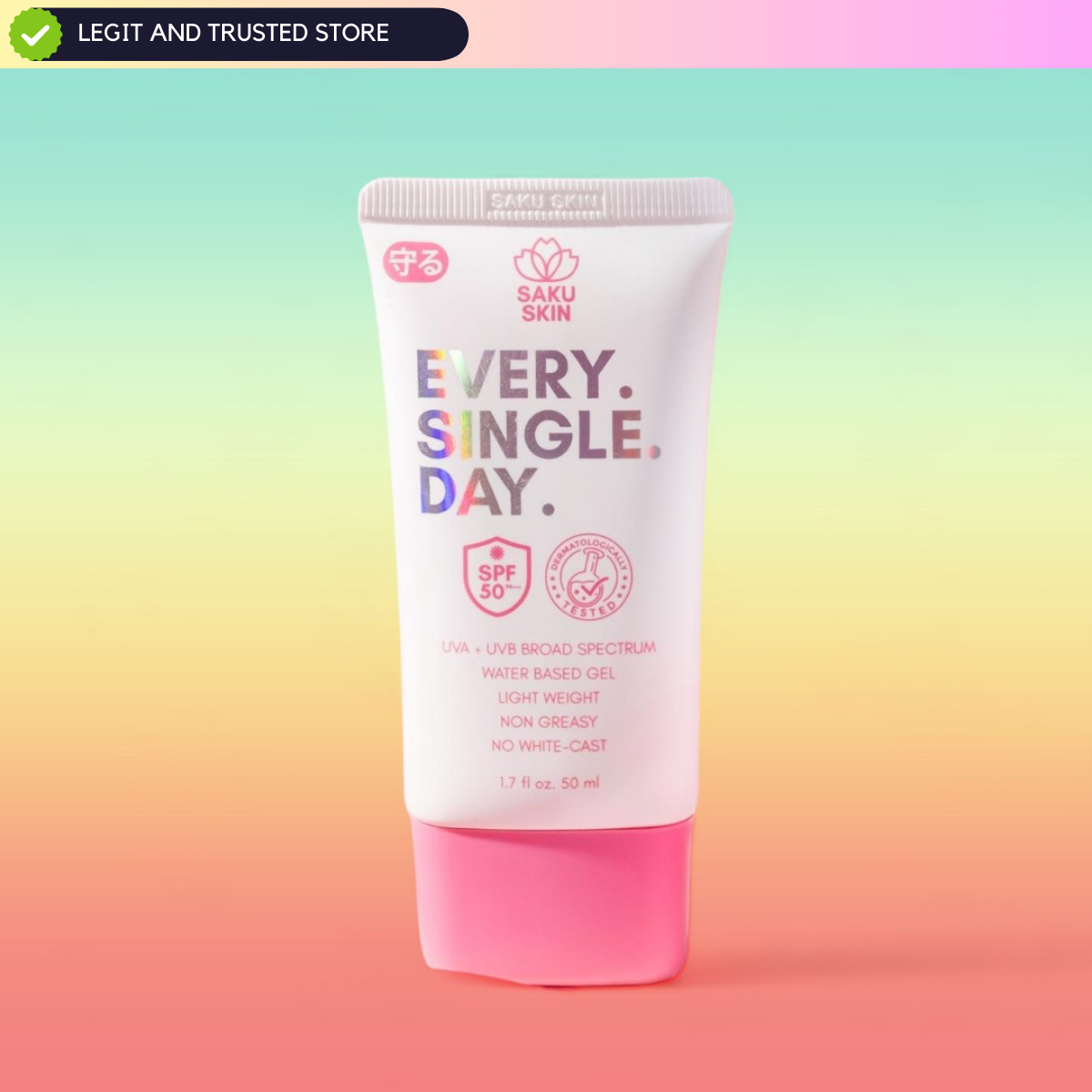 Saku Skin Every Single Day Sunscreen SPF50 50ml & ReFresh Mist Protect ...