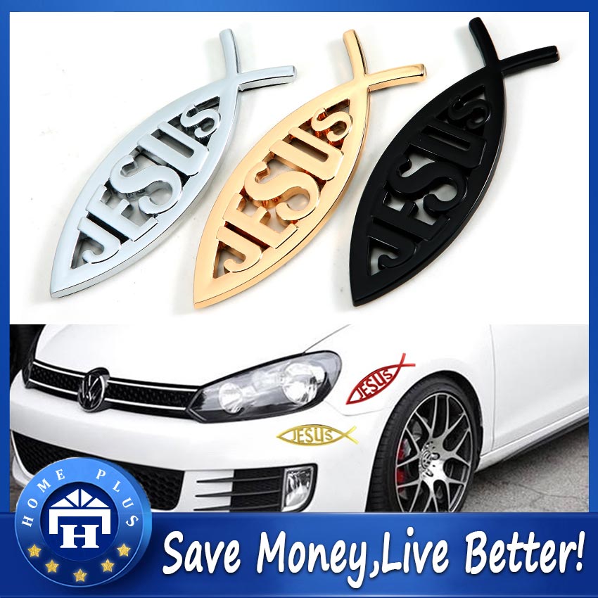 【Local Delivery】 New 3D Christian Jesus Fish Symbol Logo Car Emblem ...