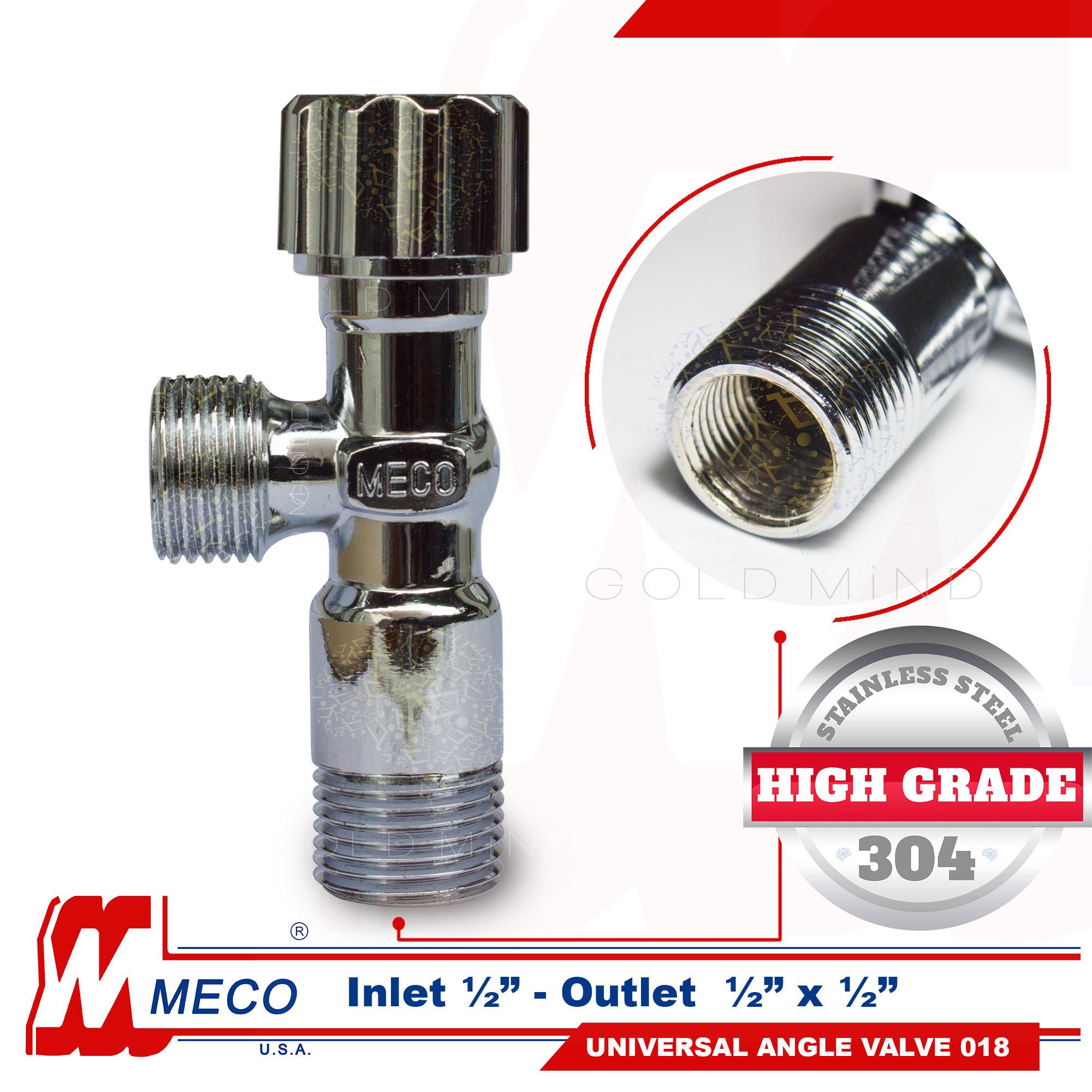 MECO Universal Angle Valve 1/2 x 1/2 x 1/2 Bidet Water Closet - Gold ...