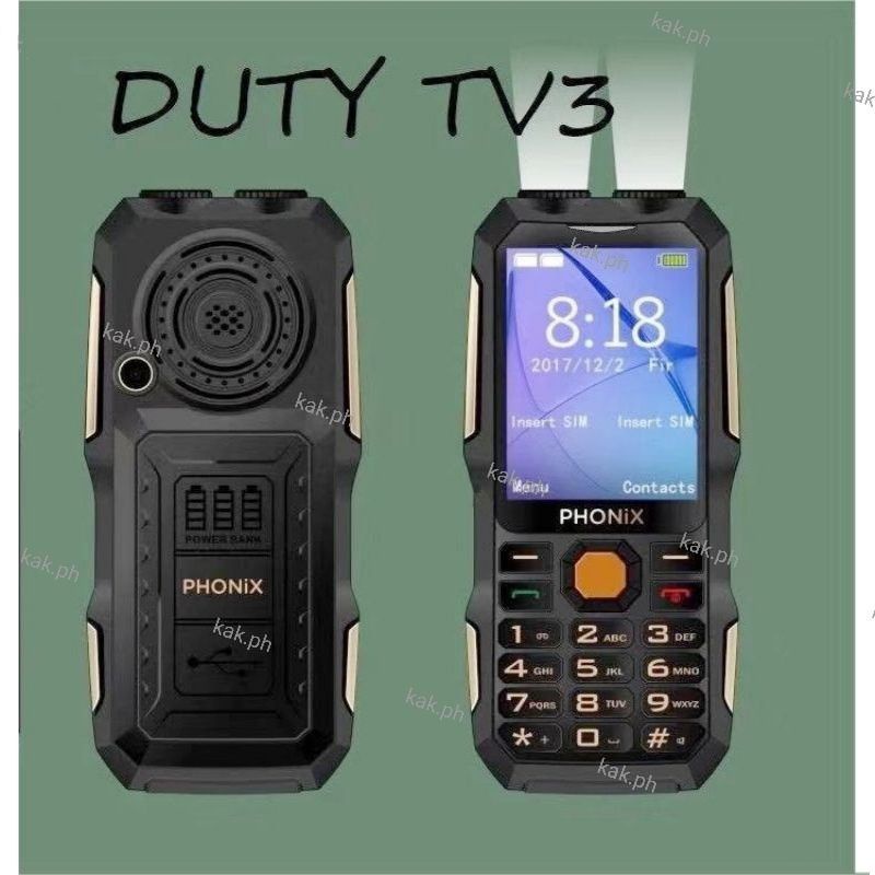 Phonix mobile HEAVY DUTY TV3 2.8 display 6800mAh Battery Dual sim ...