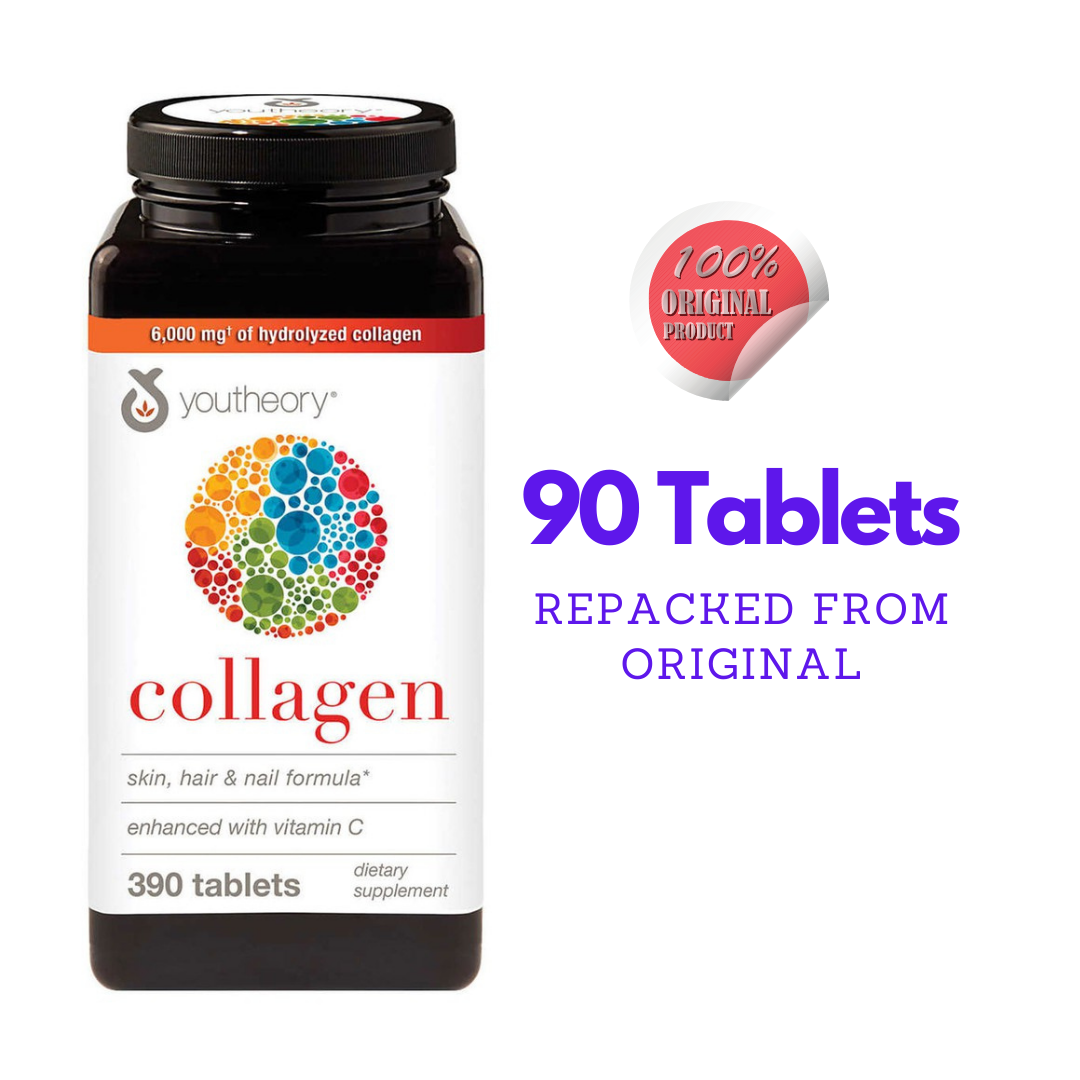 youtheory Collagen Plus Biotin | 90 Tablets repacked from Original ...