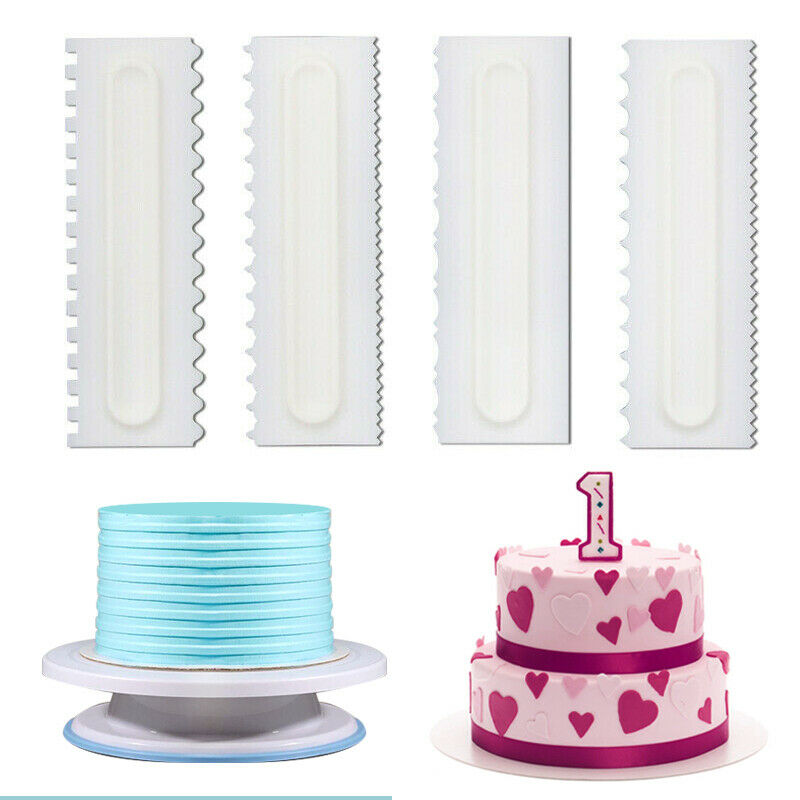 Cake Scraper Decorating Comb Edge Smoother 4pcs | Lazada PH
