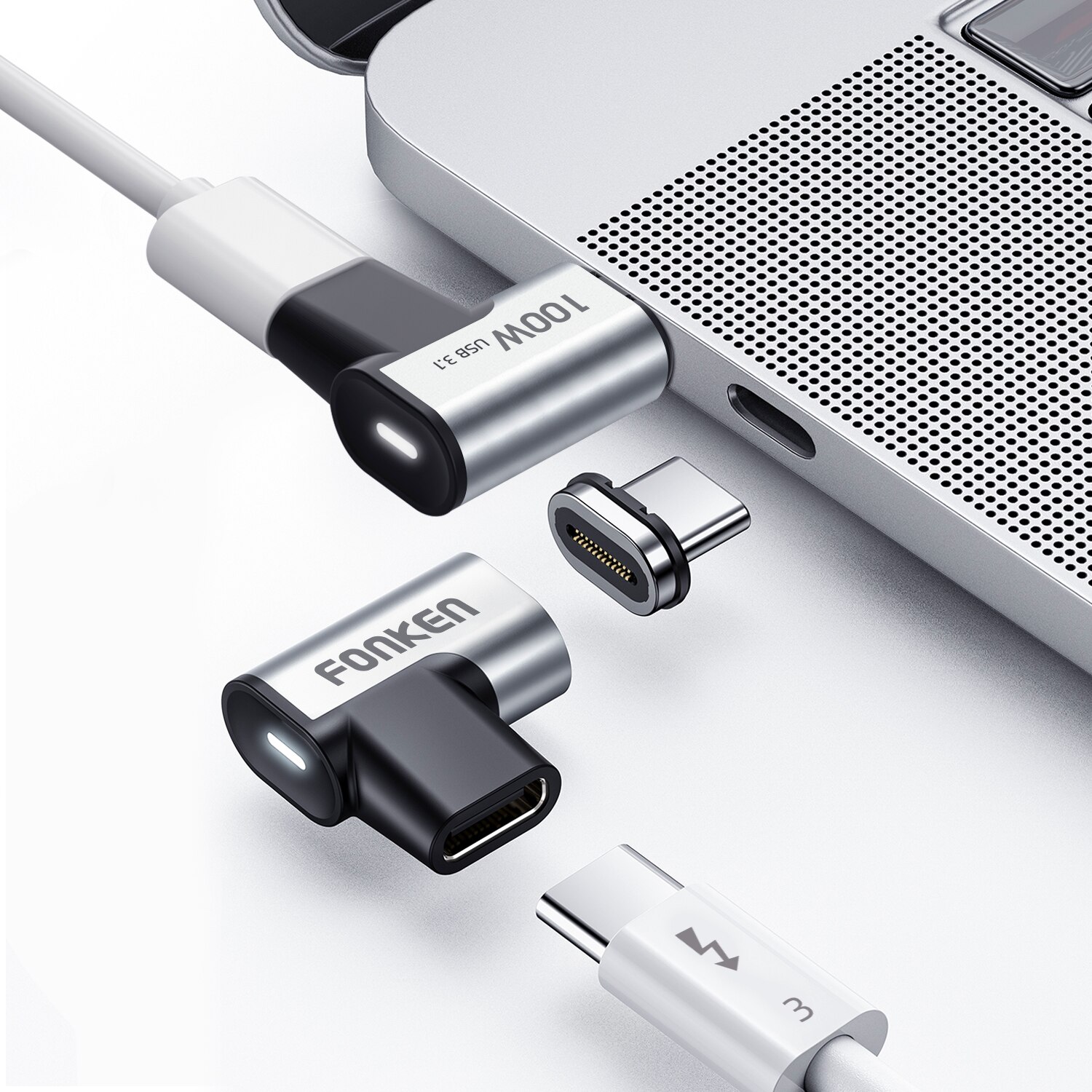 For Macbook 100W 24-Pin Magnetic Type C Adapter USB C 3.1 Fast Charging ...