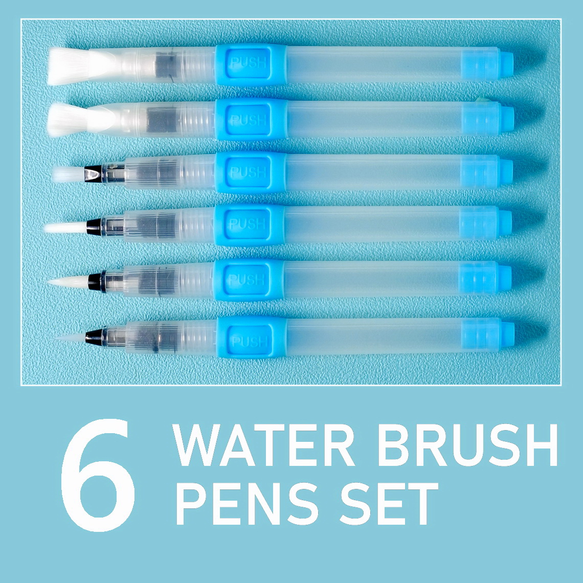 Water Brush Pen set 6 pcs for Watercolor paintings and Calligraphy by ...