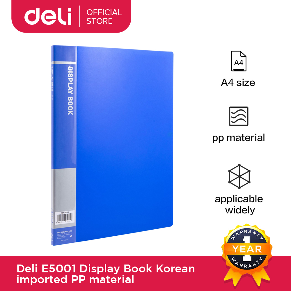 Deli A4 Display Book 10 Pockets 100% Korean Imported Pp Material E5001 1Pc | Lazada PH