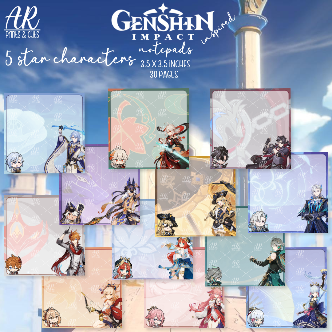 AR l Genshin Impact inspired notepad 5 Star l memopad | Lazada PH