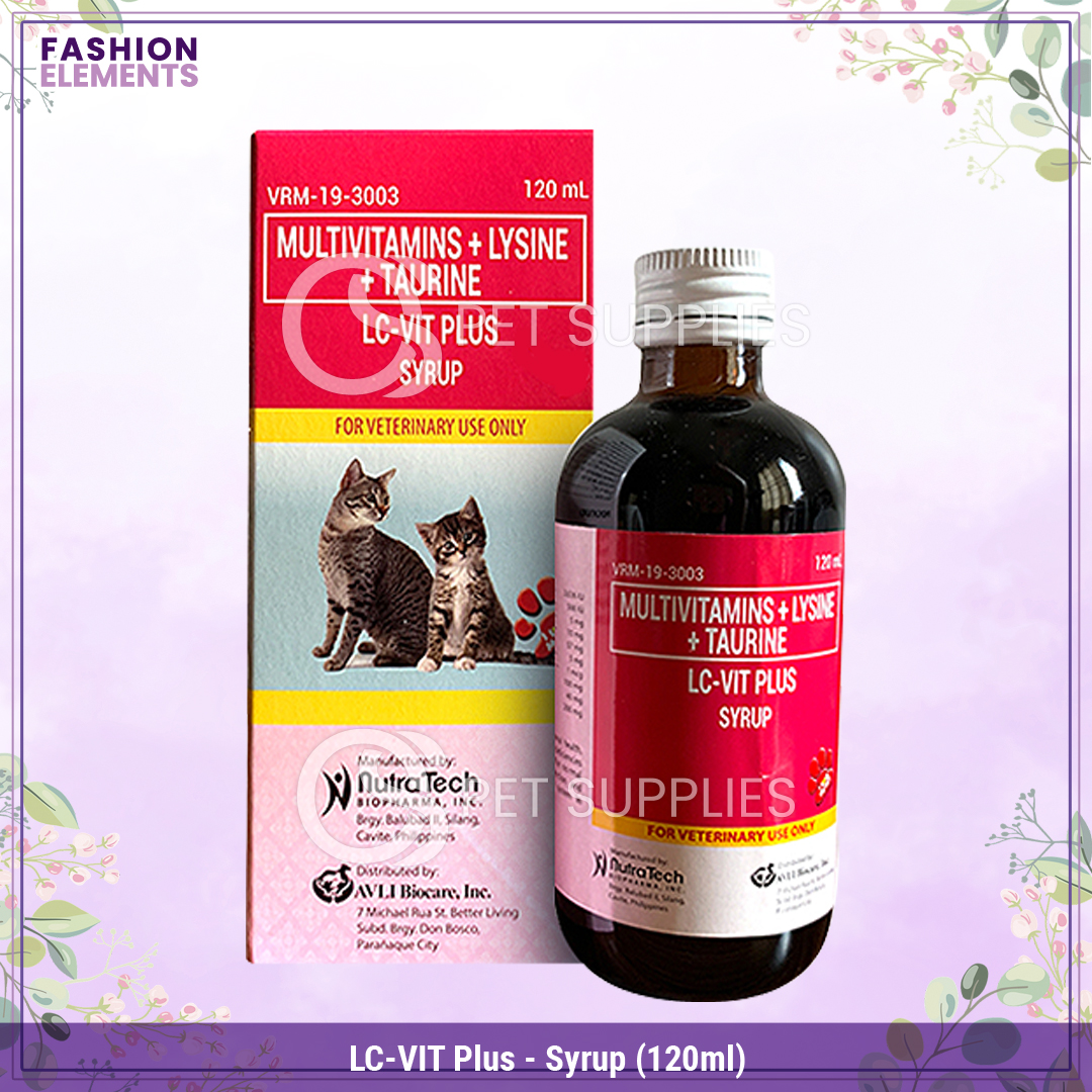 FASHION-LC-VIT PLUS SYRUP Multivitamins + Lysine + Taurine For Cats and ...