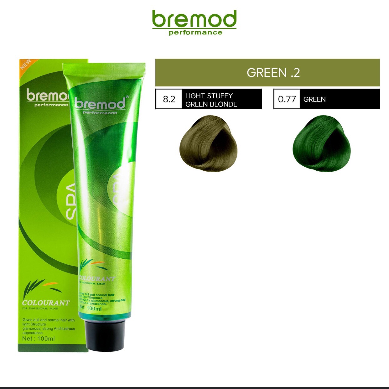 Bremod hair color 0.77 green with oxidizer | Lazada PH