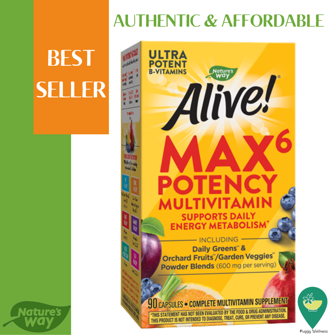 Nature's Way, Alive!, Multi-Vitamin, Max Potency, max6, with iron 90 ...