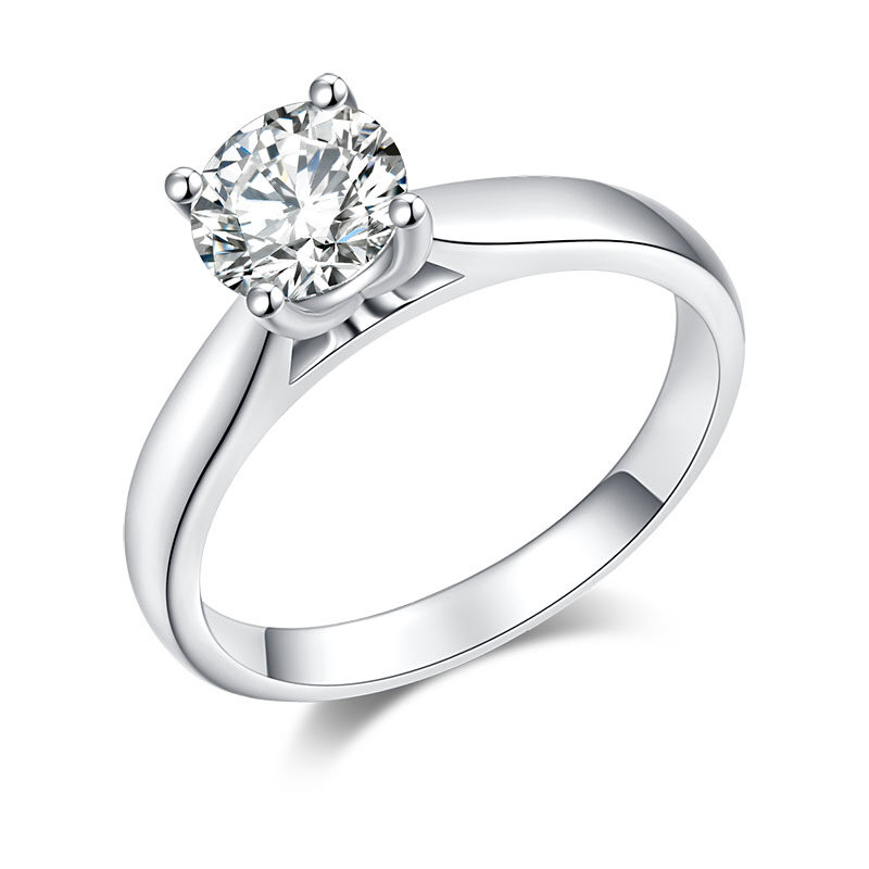 Platinum ring R07956 Cluster Illusion Set Diamond Ring in 925 White ...