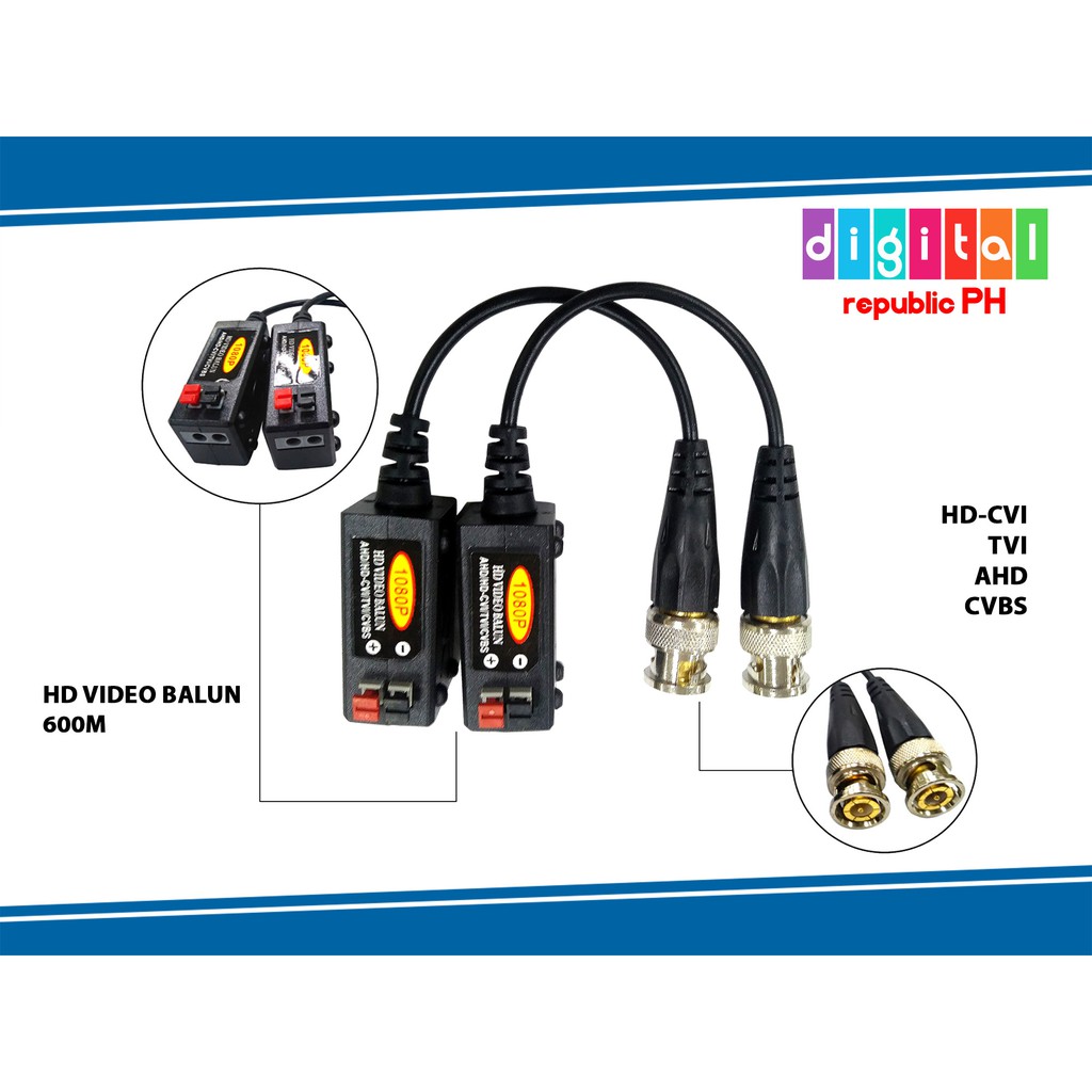 600meters HD Video Balun connector Via twisted pairs UTP Cat5, Cat5e ...